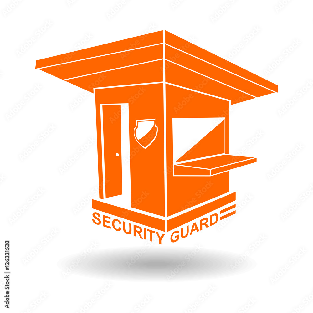 Guardhouse and security guard logo vector illustration Stock Vector ...