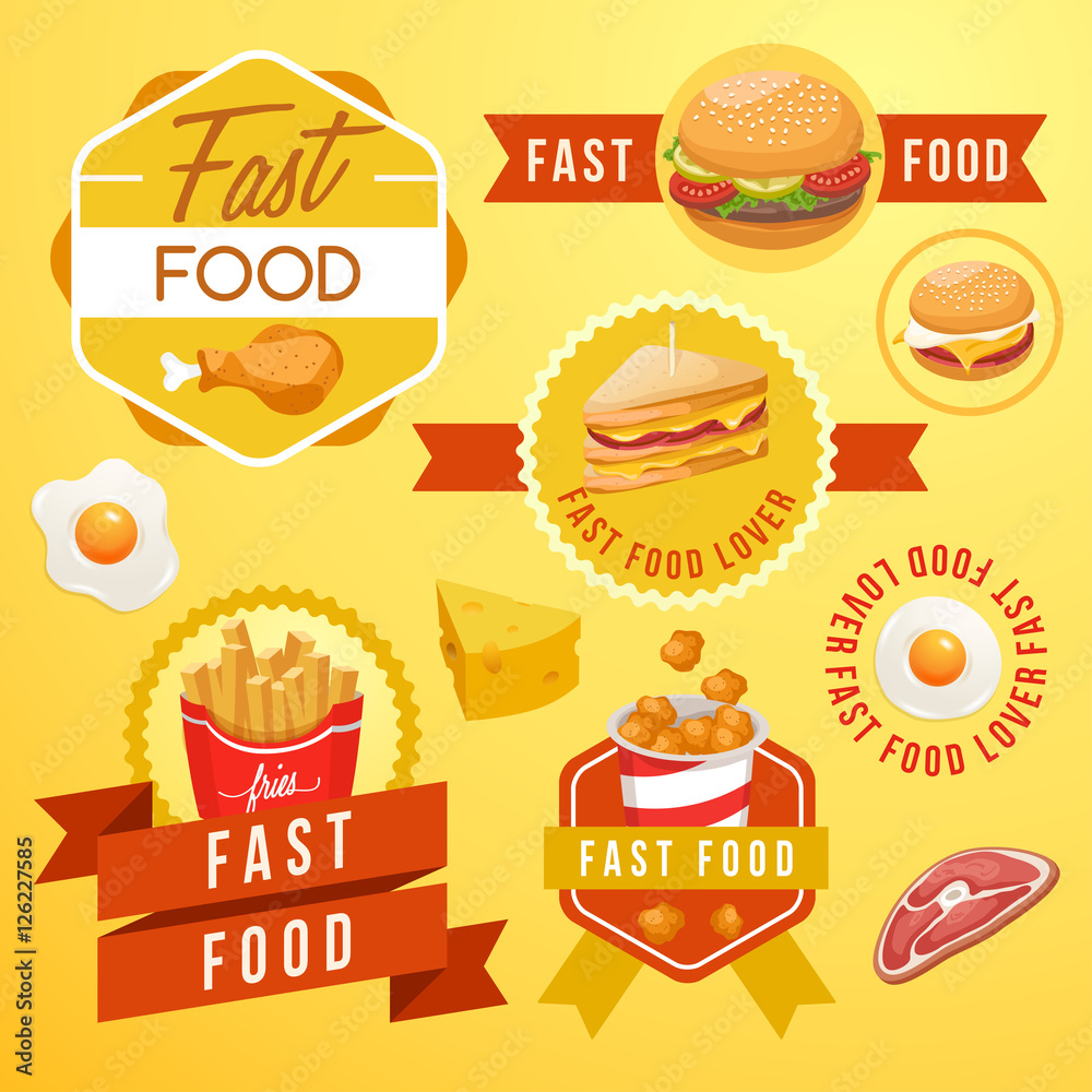 Fast Food Elements : Vector Illustration Stock Vector | Adobe Stock