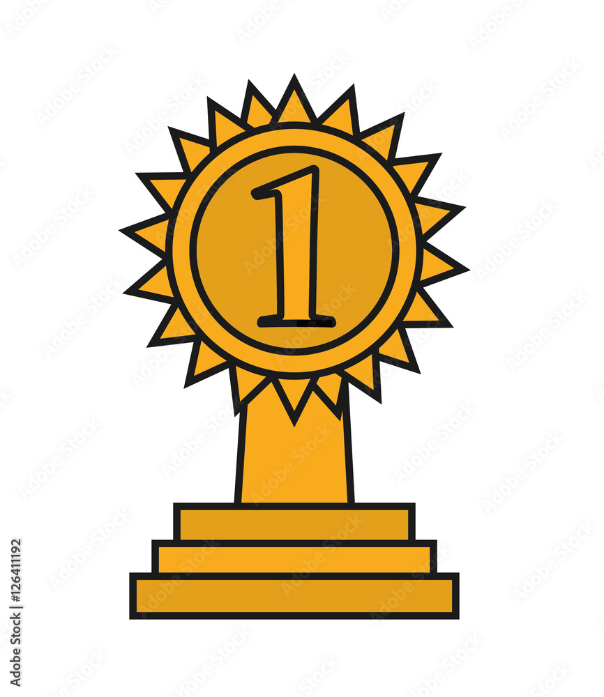 Trophy for number one. Winner competition success price and award theme ...