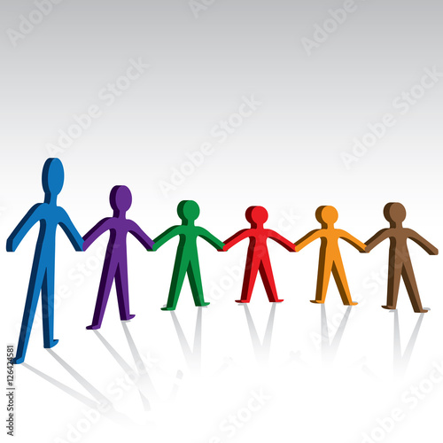 Brotherhood and unity-colorful persons holding hands together Stock ...