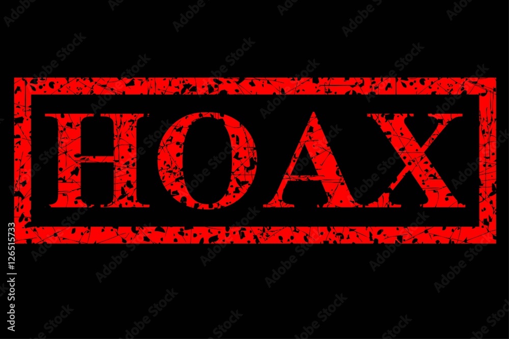 Rubber Stamp - Hoax, Mark for Fake News, Red at Black Background Stock ...