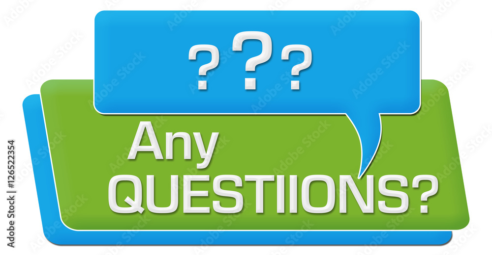 Any Questions Green Blue Comment Symbol Stock Illustration | Adobe Stock