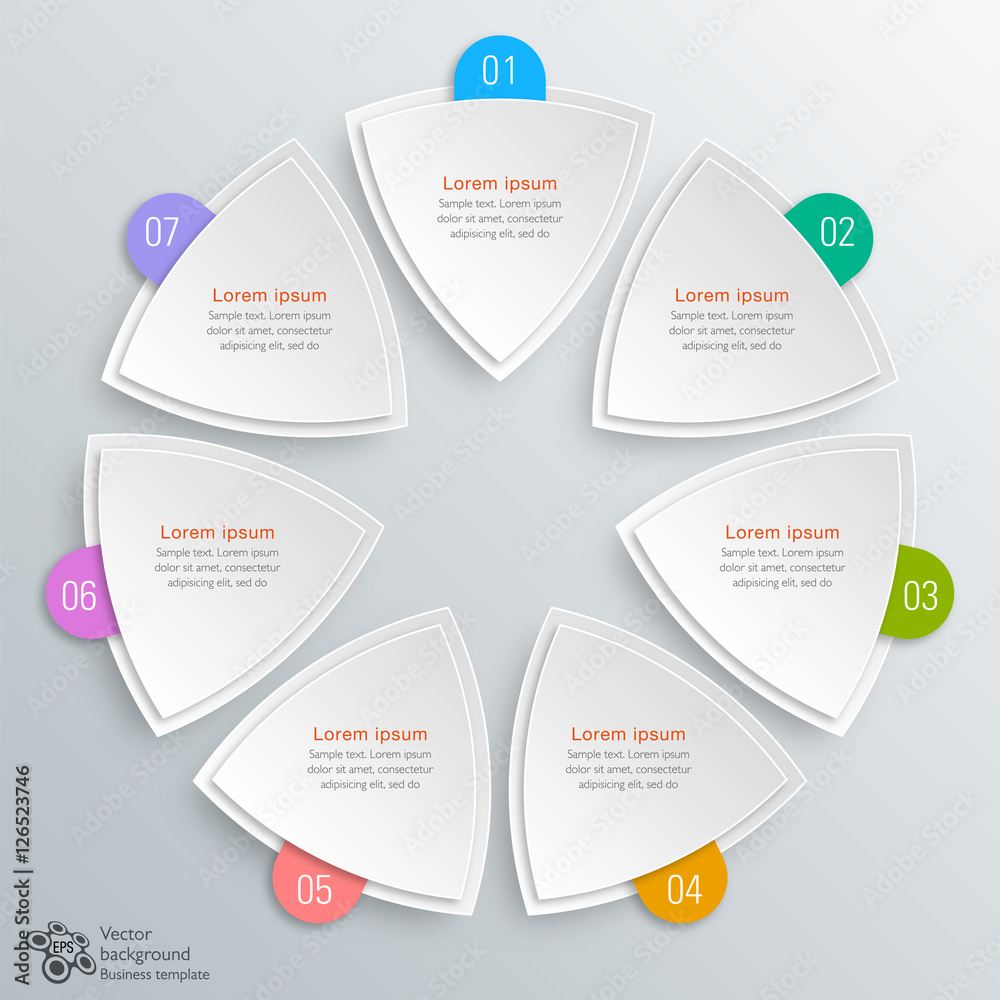 7-Step Process #Business Chart Graphic Stock Vector | Adobe Stock