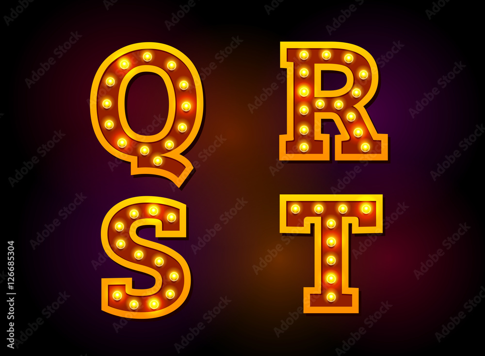 light font , cinema sign,theater sign Stock Vector | Adobe Stock
