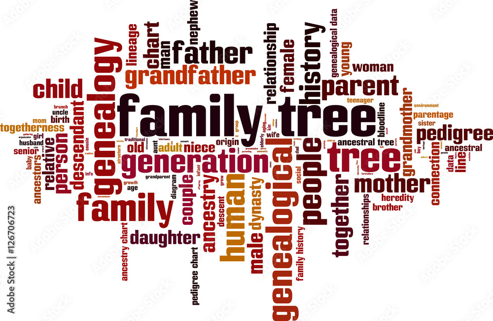 Family tree word cloud concept. Vector illustration Stock Vector ...