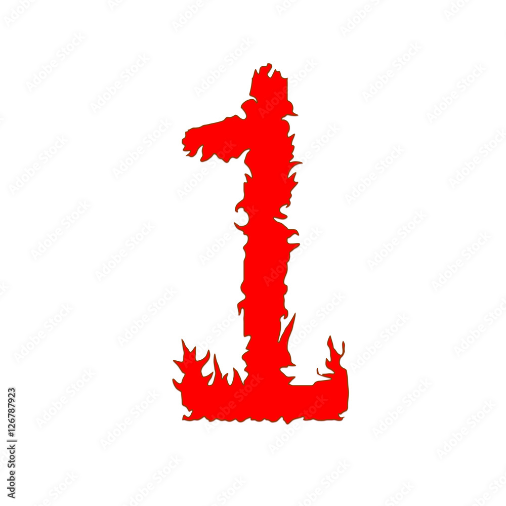 Fire structure number 1 isolated on white background with clippi Stock ...