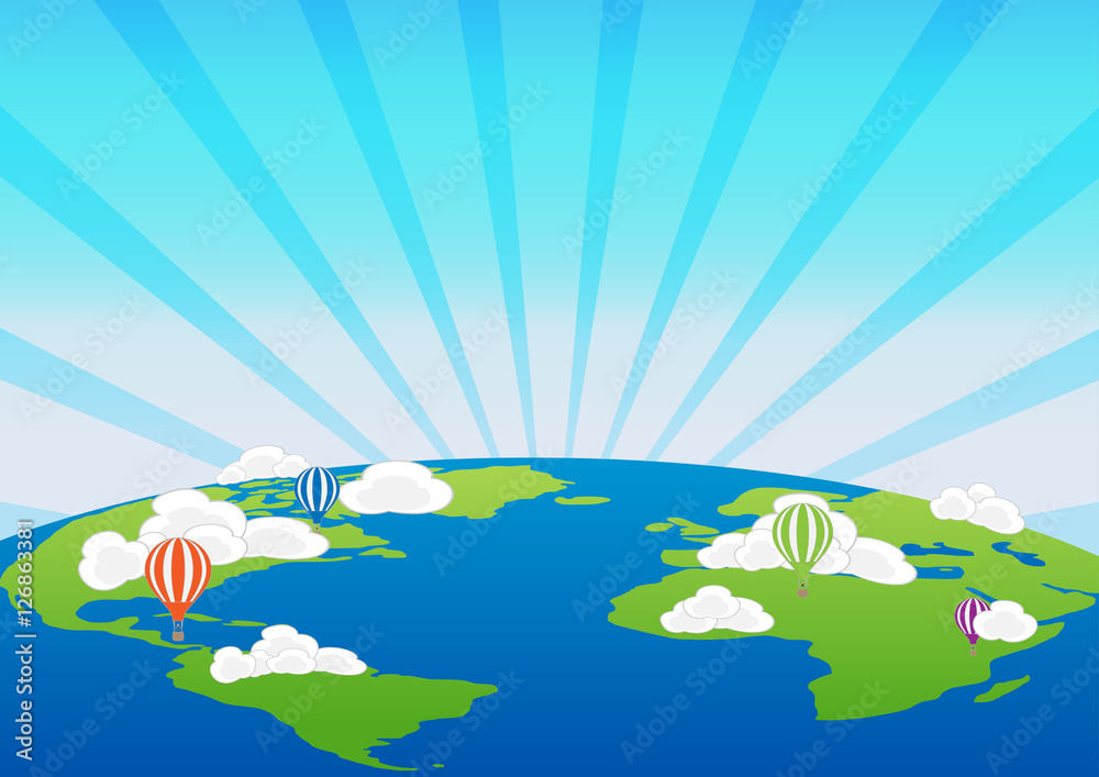 maps of the Earth's with clouds. Vector illustration Stock Vector ...
