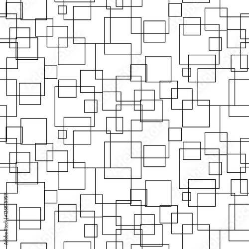 Abstract geometric shapes seamless vector pattern. Black and white ...