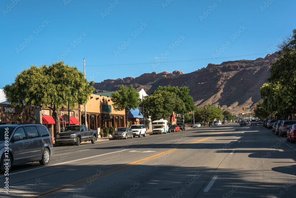 Main street in Moab, Utah Stock Photo | Adobe Stock