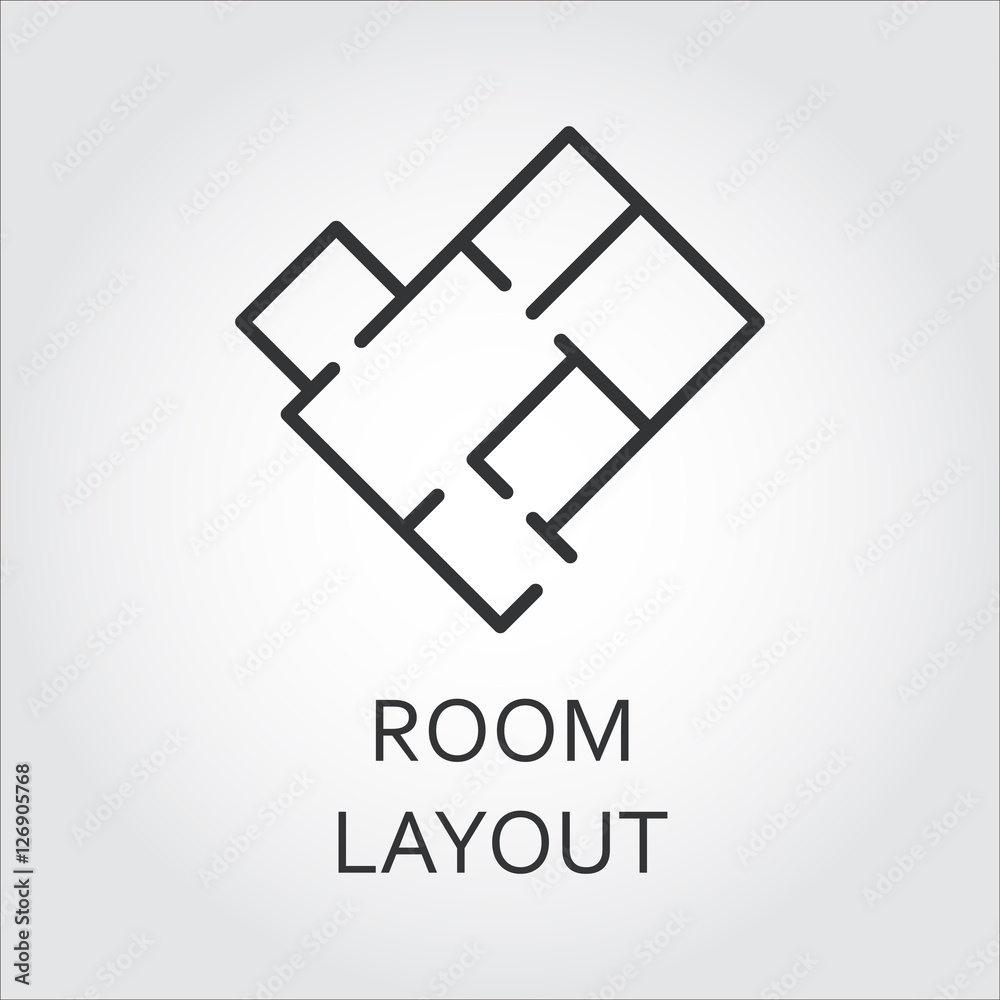 Room layout. Architectural schematic floor plan of the apartment ...