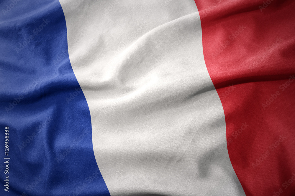 Fotografia do Stock waving colorful flag of france. | Adobe Stock