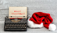 Vintage Christmas Typewriter Free Stock Photo - Public Domain Pictures