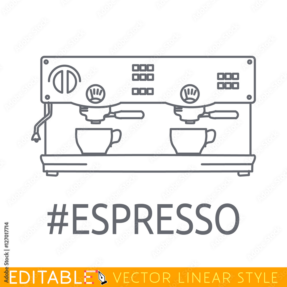 Modern thin line icon of coffee machine. Premium quality outline symbol ...