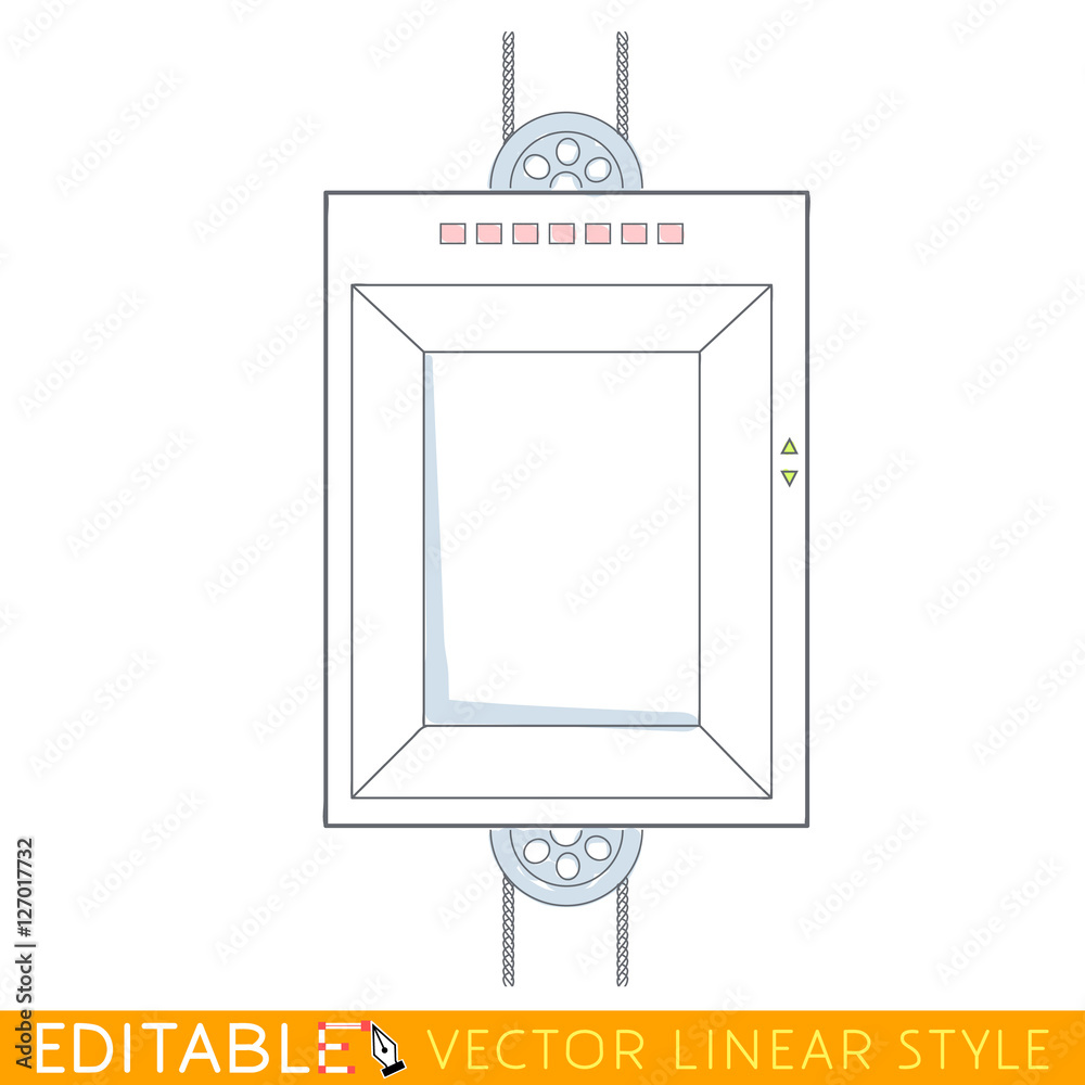 Elevator inside. Outline sketch illustration. Stock Vector | Adobe Stock