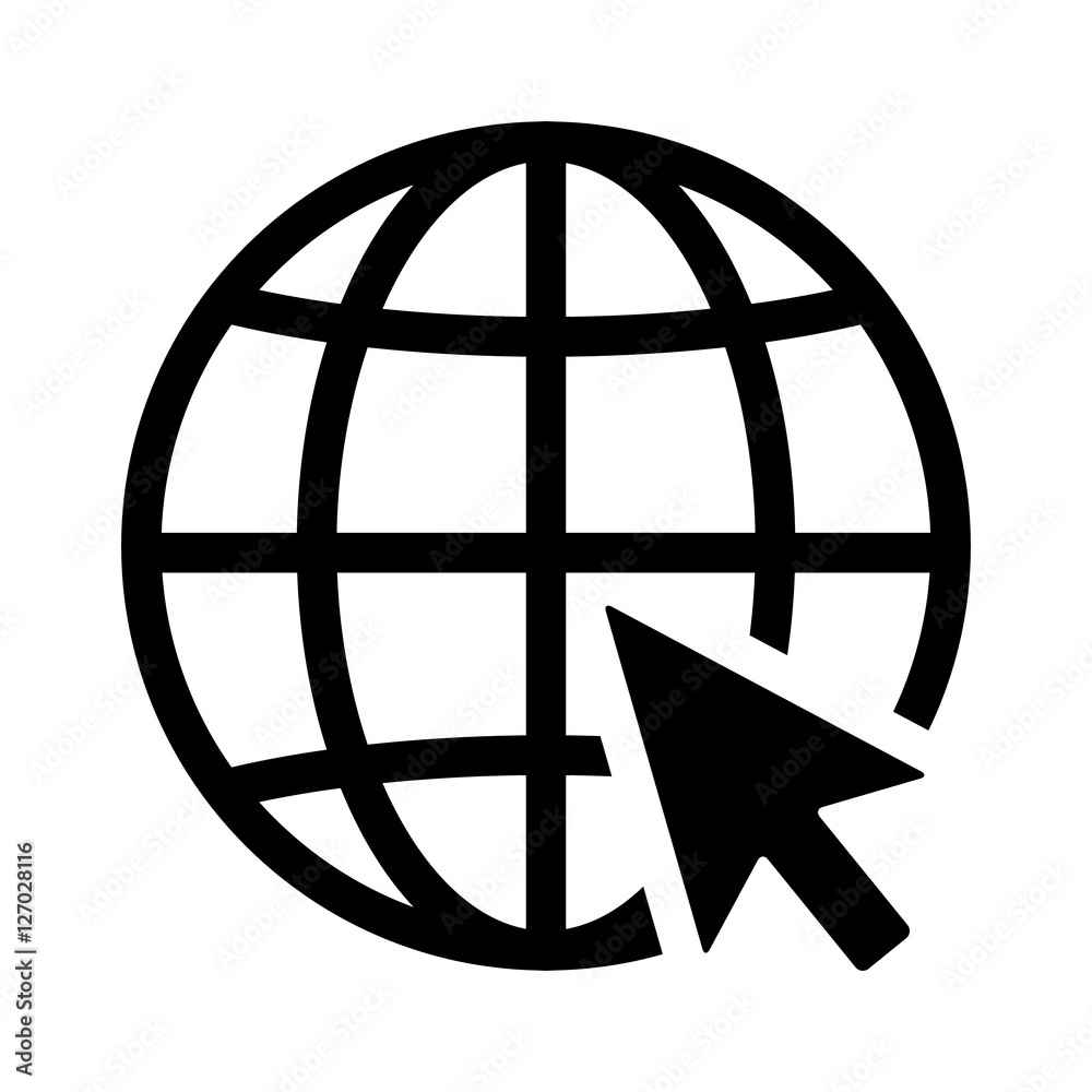 Click to go to website or internet line art icon for apps and websites ...