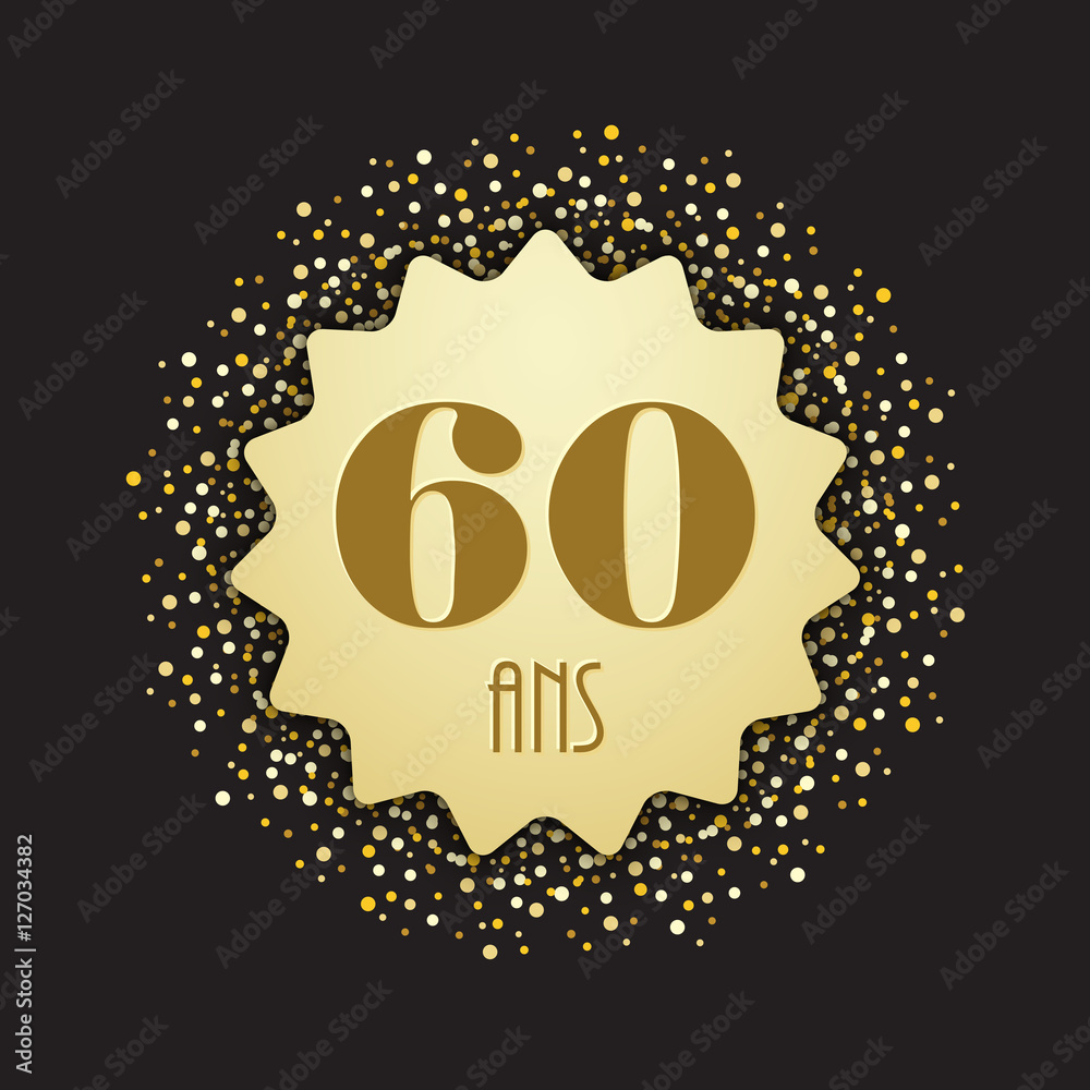 Carte JOYEUX ANNIVERSAIRE 60 ANS 素材庫向量圖 | Adobe Stock