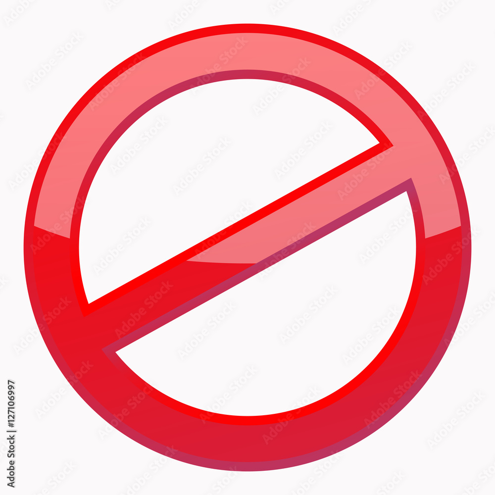 Red Prohibition sign 3D Icon at the white background. Do Not Symbol for ...