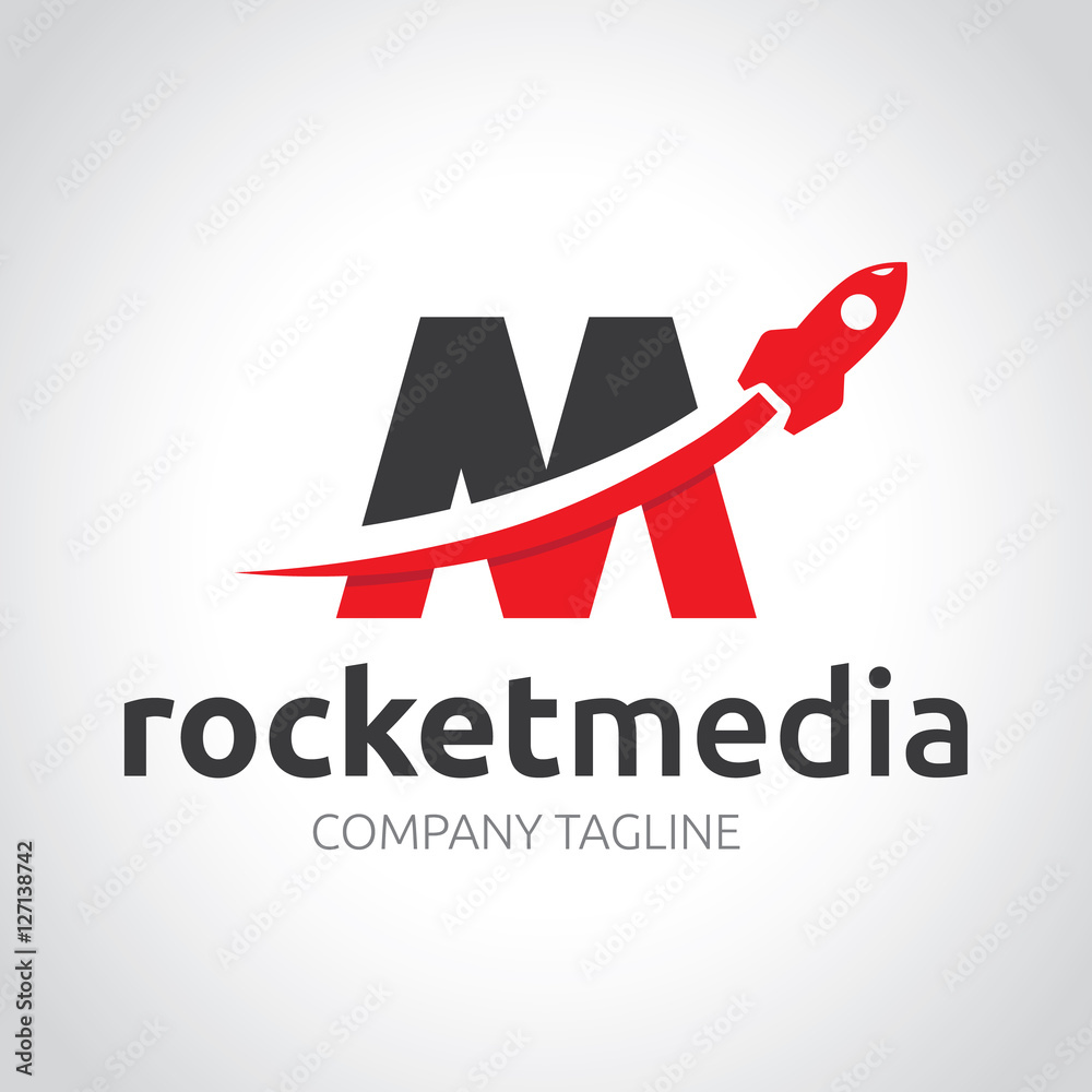 Stock-Vektorgrafik „Rocket Media Logo template.“ | Adobe Stock