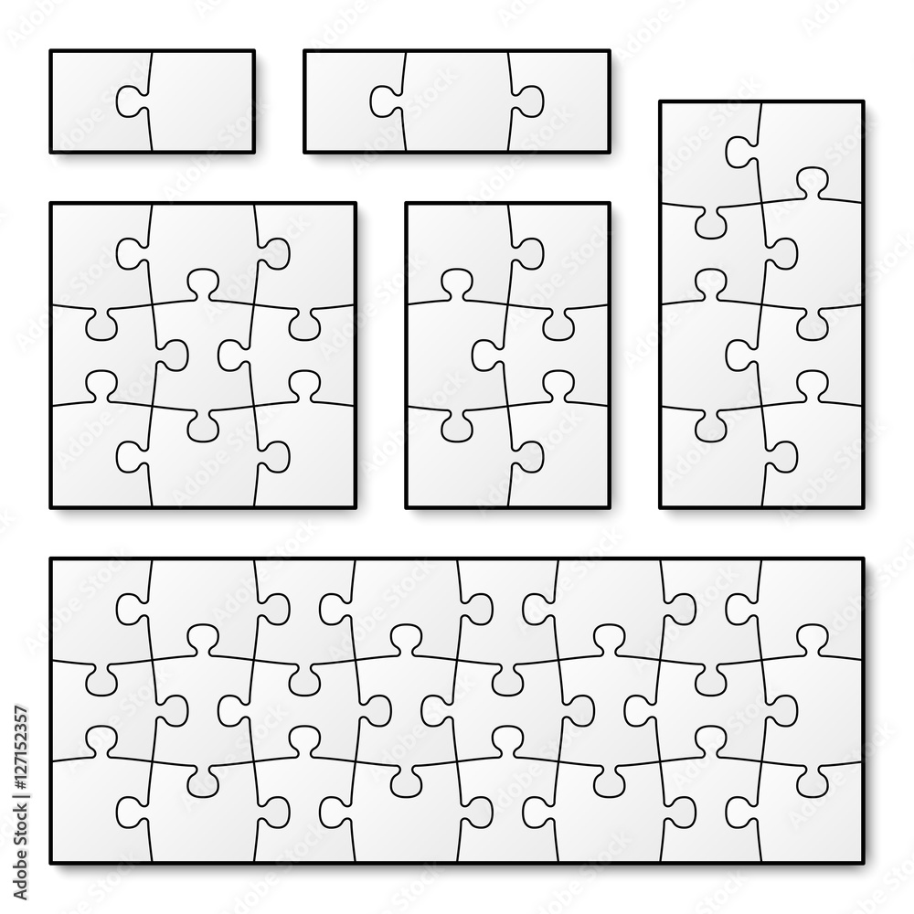 Vector blank puzzle pieces for jigsaw game Stock Vector | Adobe Stock