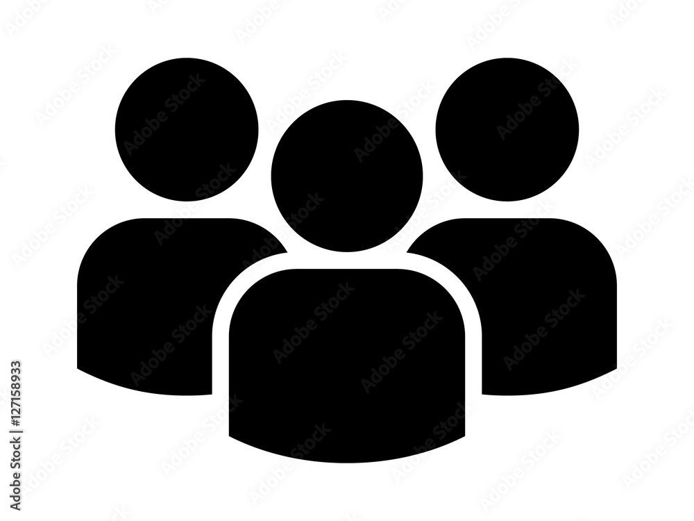 Group of people or group of users / friends flat icon for apps and ...