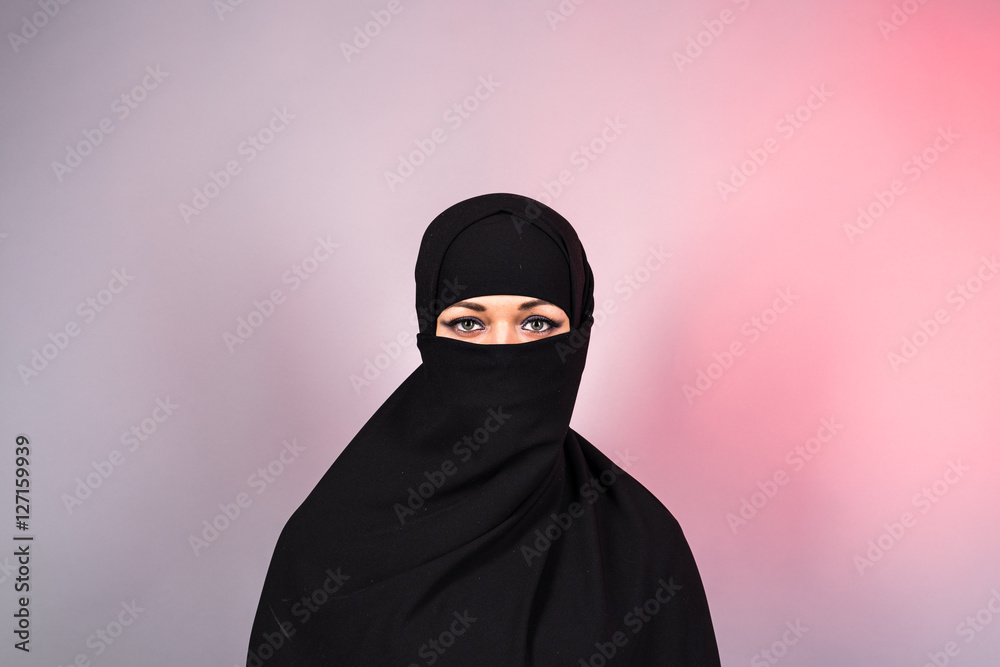 Beautiful Muslim girl wearing burqa closeup Stock Photo | Adobe Stock
