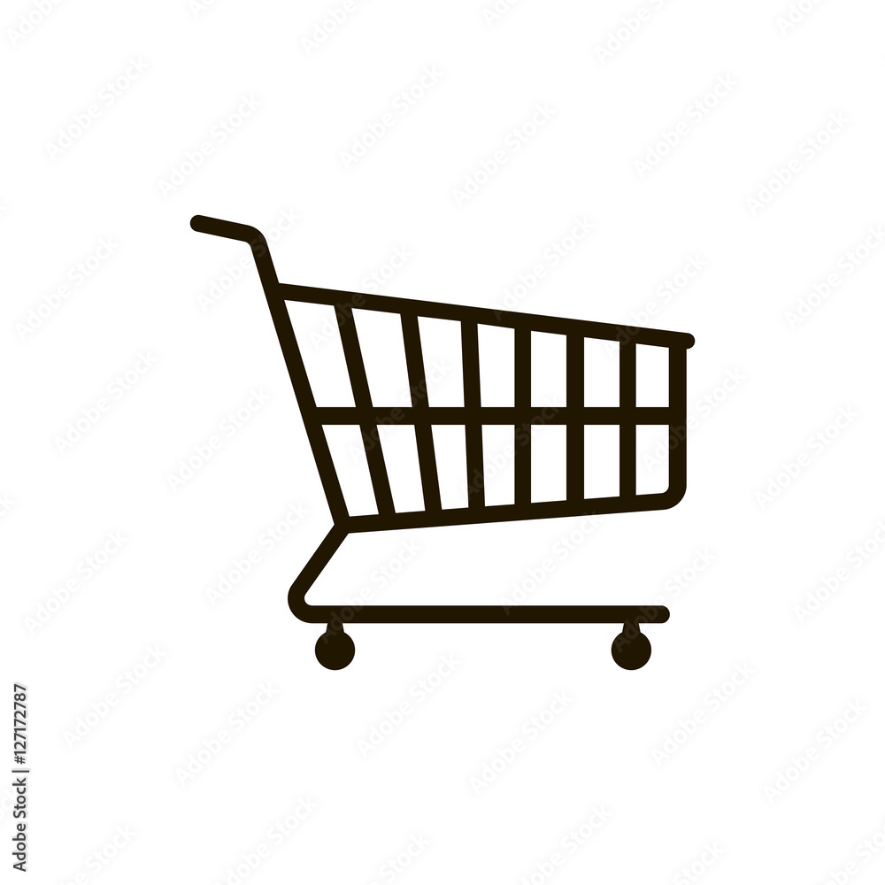 Shopping trolley icon vector illustration Stock Vector | Adobe Stock