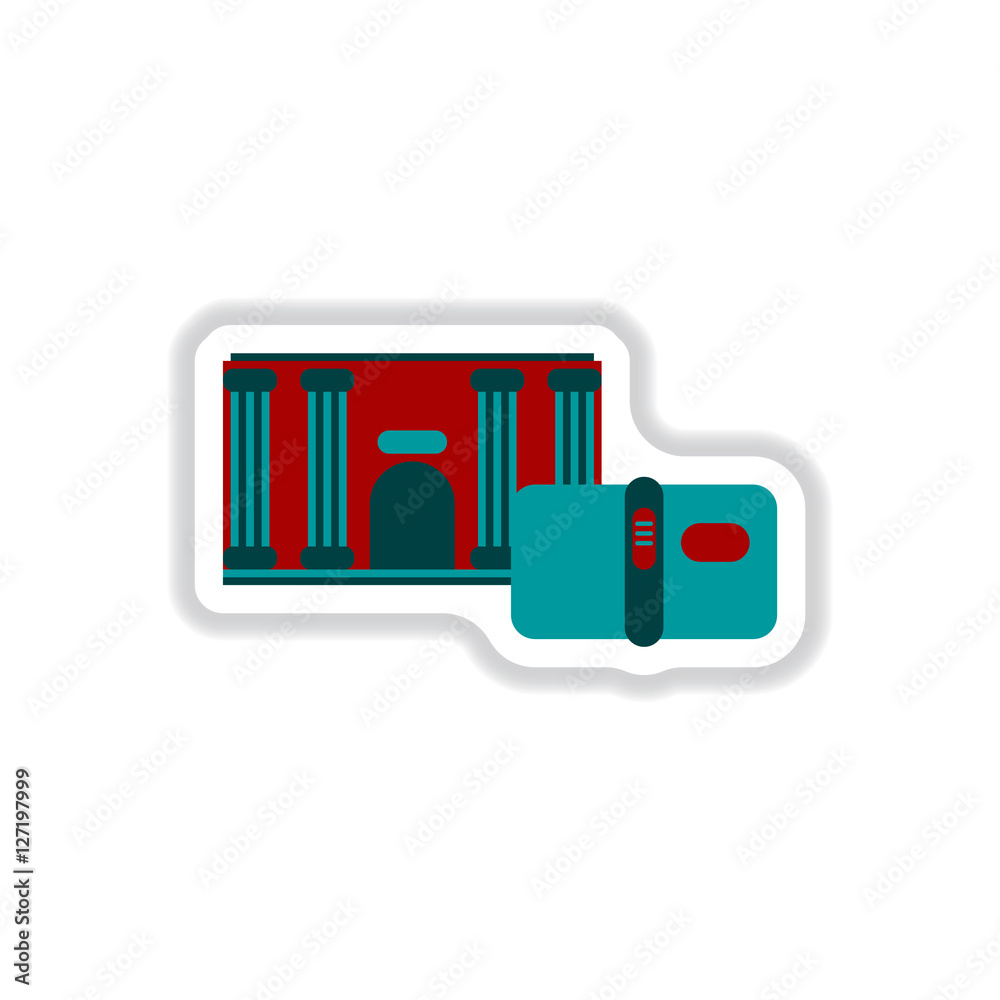 Vector illustration in paper sticker style history book and ...