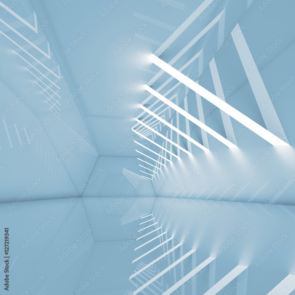 3d interior background with ceiling lights Stock Illustration | Adobe Stock