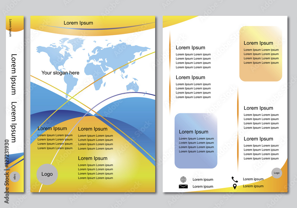 Brochure design template vector. Flyers report business infographic ...
