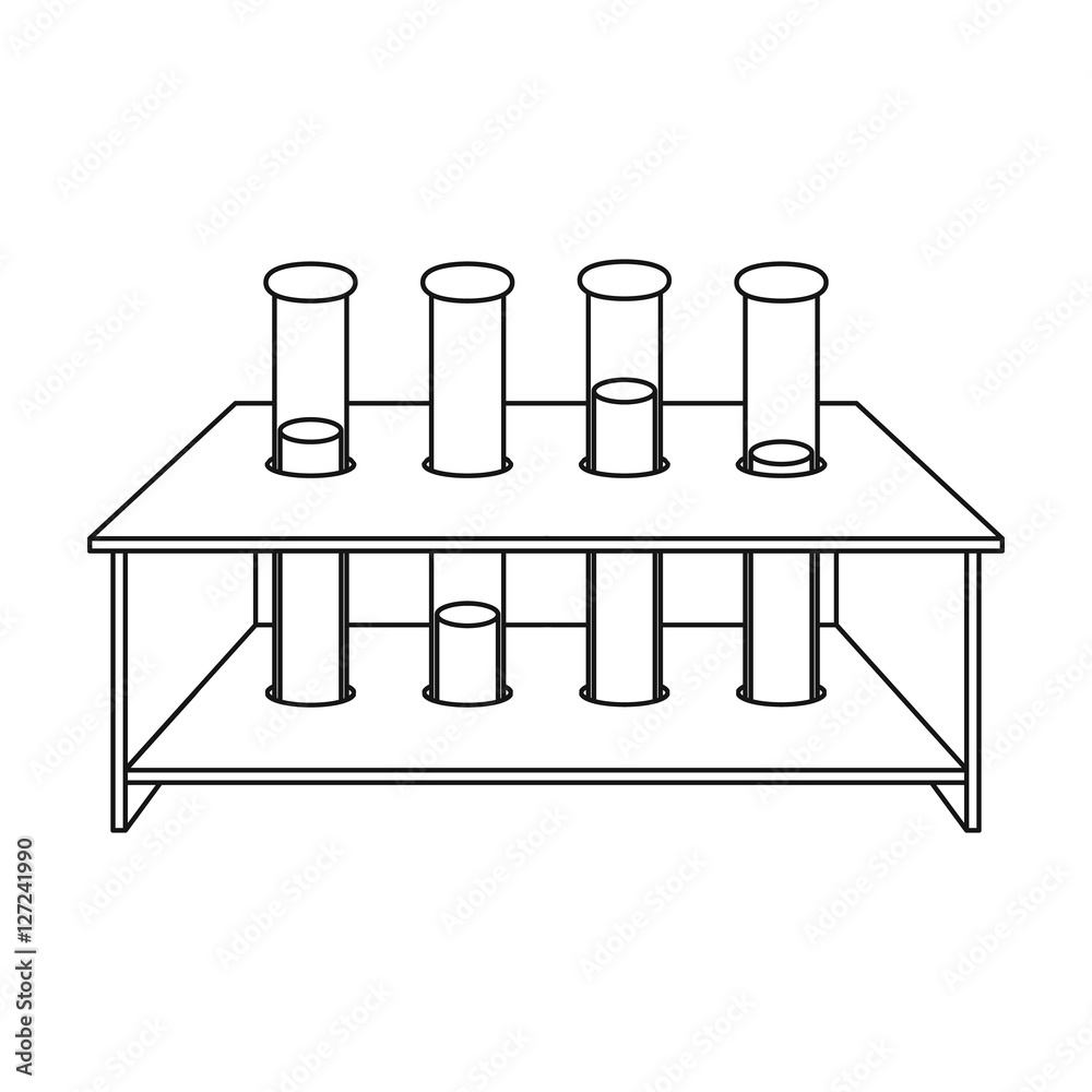 Tubes icon in outline style isolated on white background. Medicine and ...