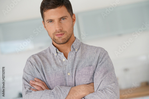 Portrait of handsome 40-year-old man with arms crossed Stock Photo ... Portrait of handsome 40-year-old man with arms crossed Stock Photo ...