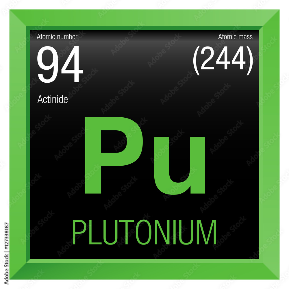 Plutonium symbol. Element number 94 of the Periodic Table of the ...