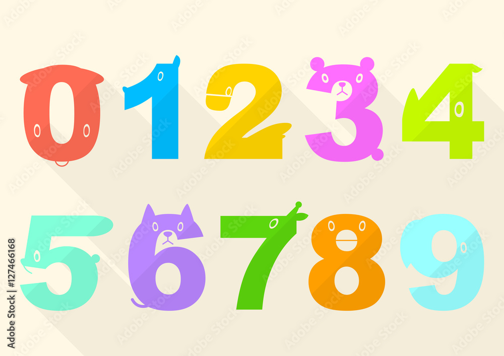 Vetor number 0123456789 animals do Stock | Adobe Stock