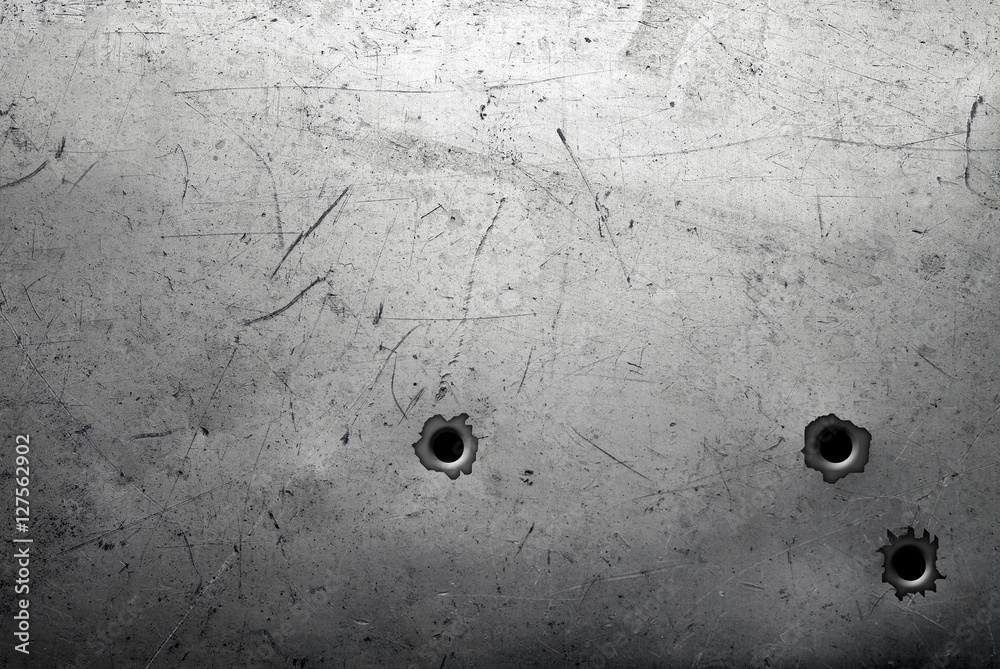 Scratched metal background with bullet holes Stock Photo | Adobe Stock