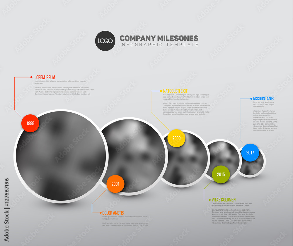 Infographic Timeline Template with photos Stock Vector | Adobe Stock