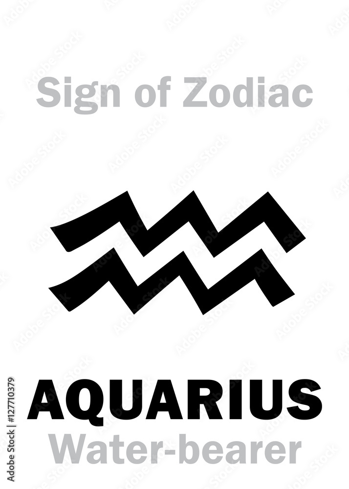 Astrology Alphabet: Sign of Zodiac AQUARIUS (The Water-bearer ...