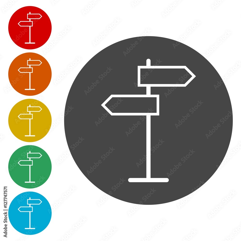 Signpost icon or logo line art style set Stock Vector | Adobe Stock