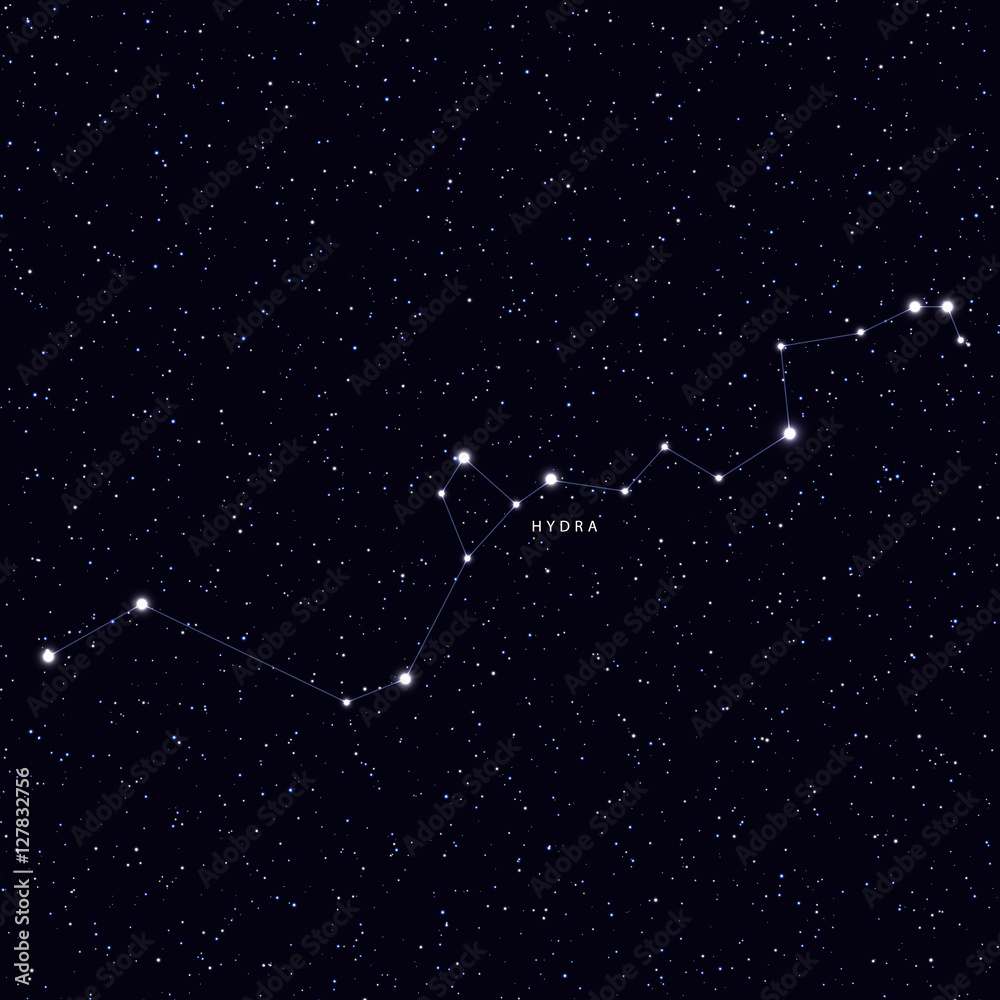 Sky Map with the name of the stars and constellations. Astronomical ...