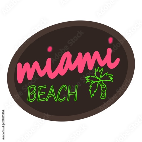 Miami beach logo. Cartoon illustration of miami beach vector logo for ...