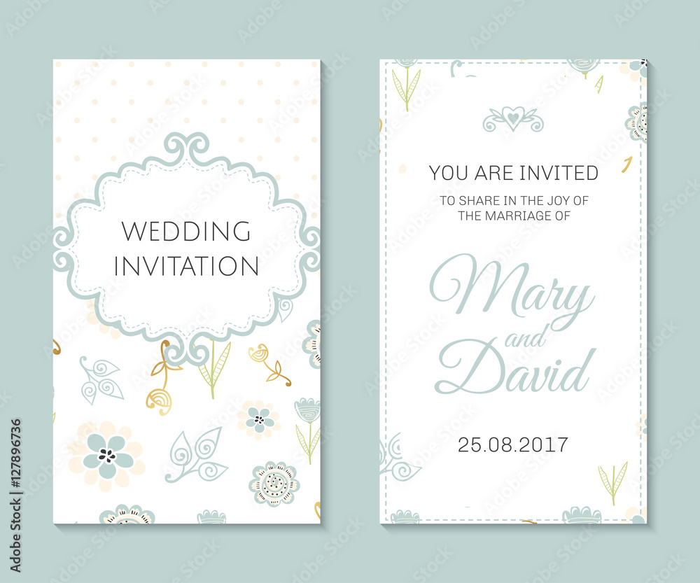 Romantic vector cards template Stock Vector | Adobe Stock