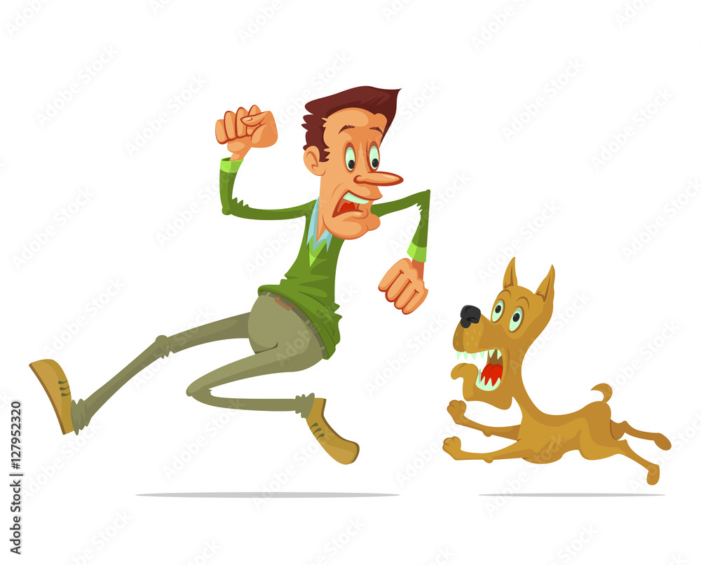 Cartoon Dog Running Scared