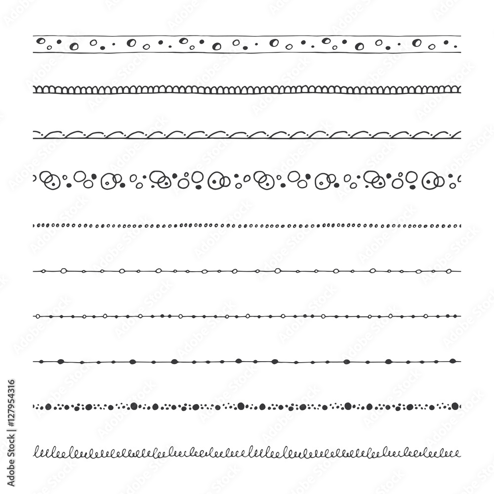 hand drawn vector borders, design elements Stock Vector | Adobe Stock