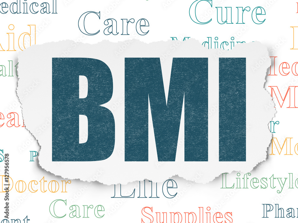 Healthcare concept: BMI on Torn Paper background Stock Illustration ...