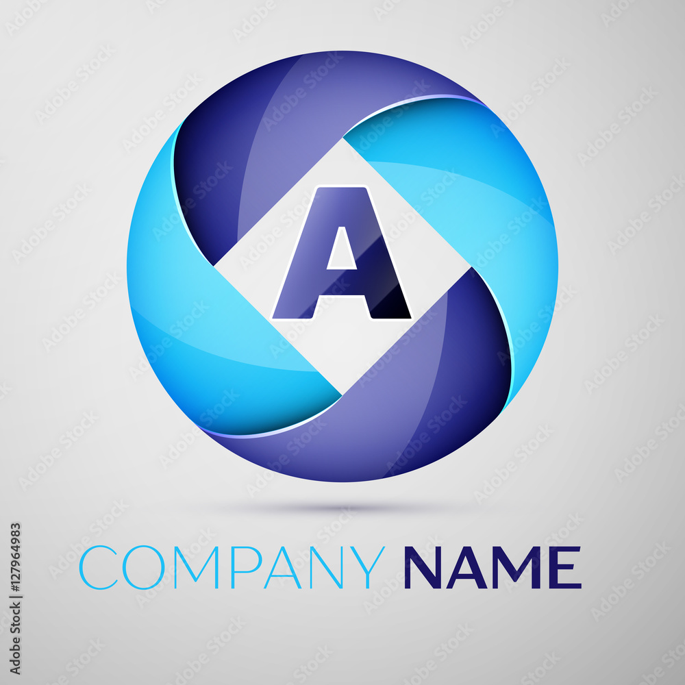 A letter colorful logo in the circle. Vector template for your design ...