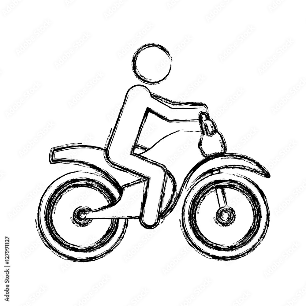 Pictogram and motorcycle icon. Sport hobby people person and human ...