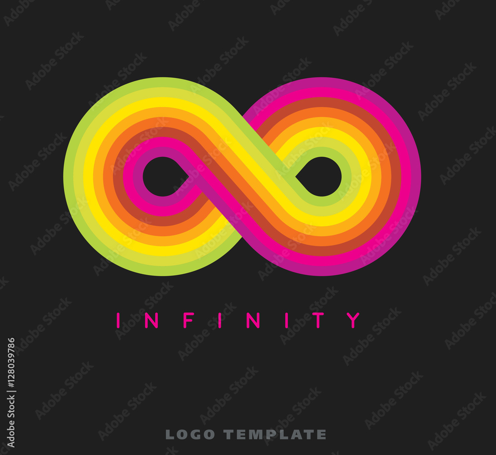 Infinity rainbow logo template Stock Vector | Adobe Stock