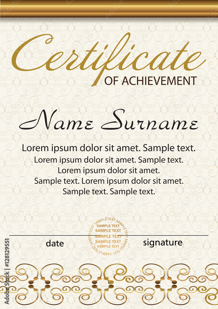 Certificate or diploma vertical template. Award winner. Reward. Winning ...