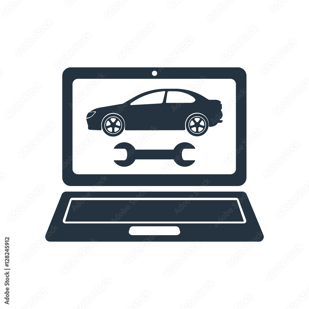 car diagnostics, isolated icon on white background, auto service Stock ...