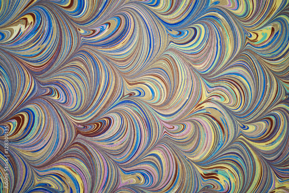 Ebru art. Traditional Turkish Ebru technique. Painting on water ...