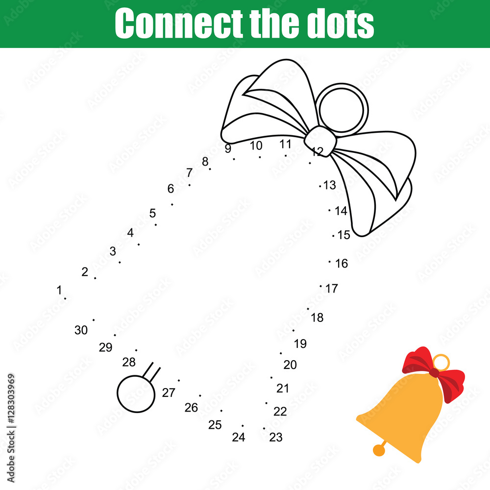 Connect the dots numbers children educational game. Printable worksheet ...